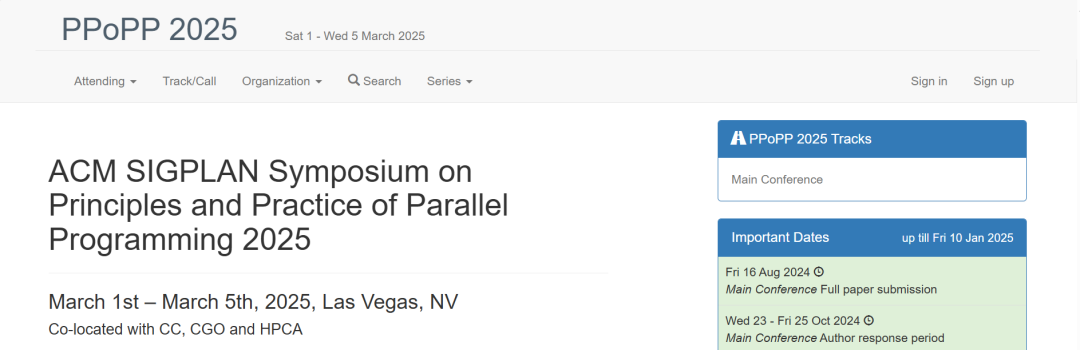 2025 CCF-A PPoPP大会截稿时间不足一周！别错过在拉斯维加斯的顶级盛会！